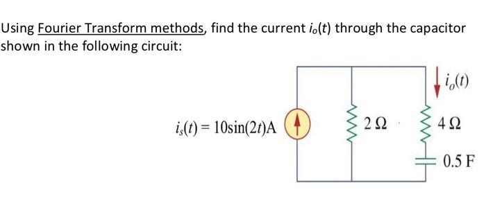 Solved Using Fourier Transform methods, find the current | Chegg.com