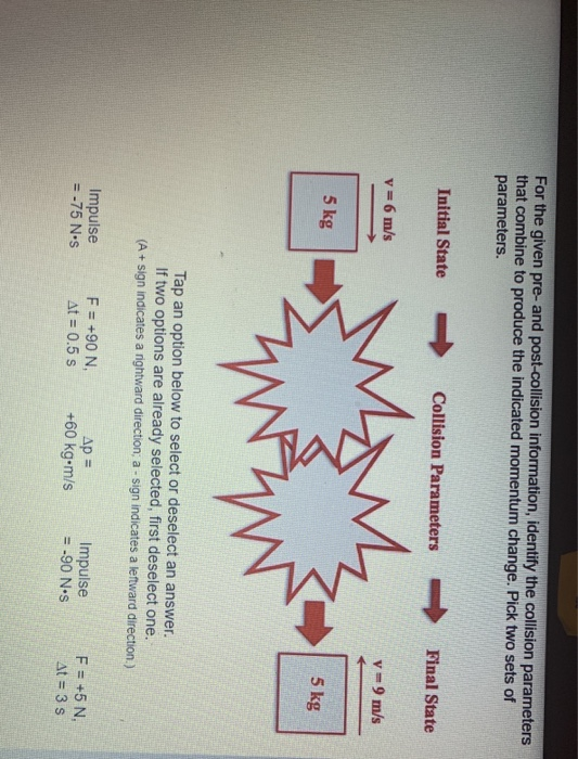 Solved For the given pre- and post-collision information, | Chegg.com