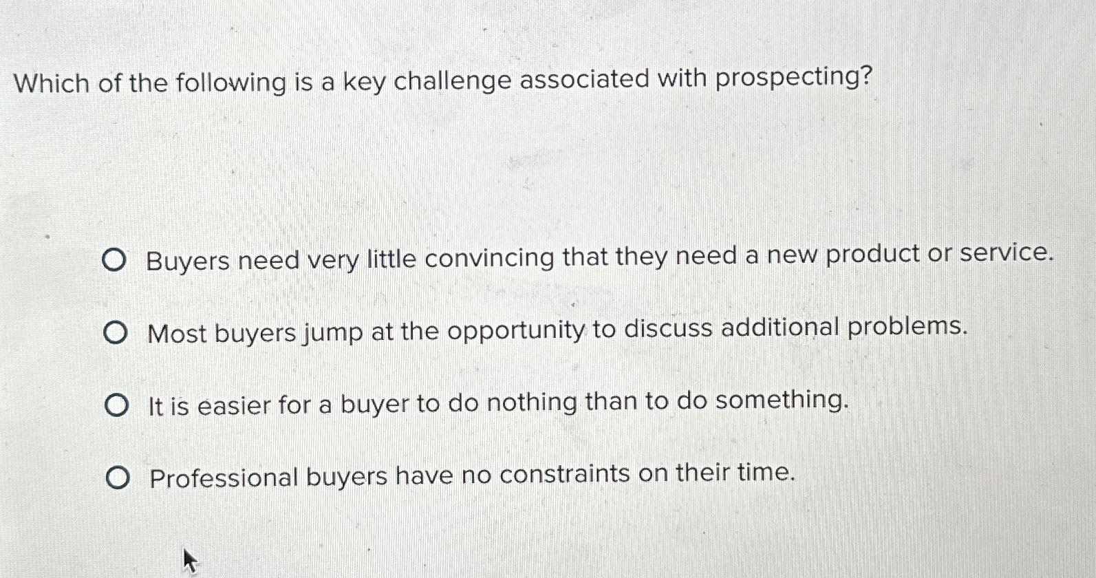 Solved Which of the following is a key challenge associated | Chegg.com