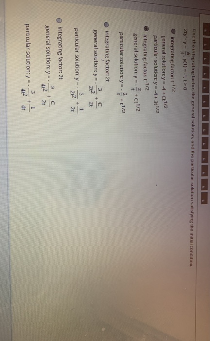 Solved Find the integrating factor, the general solution, | Chegg.com