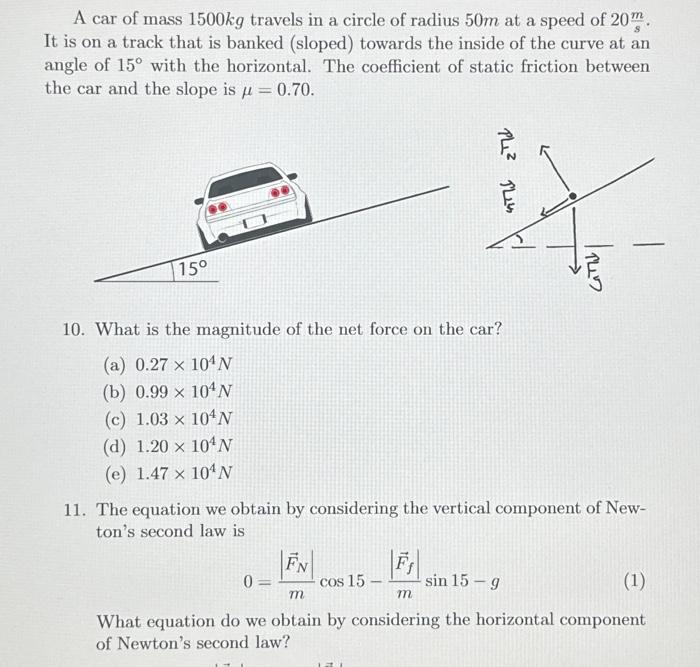 Solved A car of mass 1500 kg travels in a circle of radius | Chegg.com