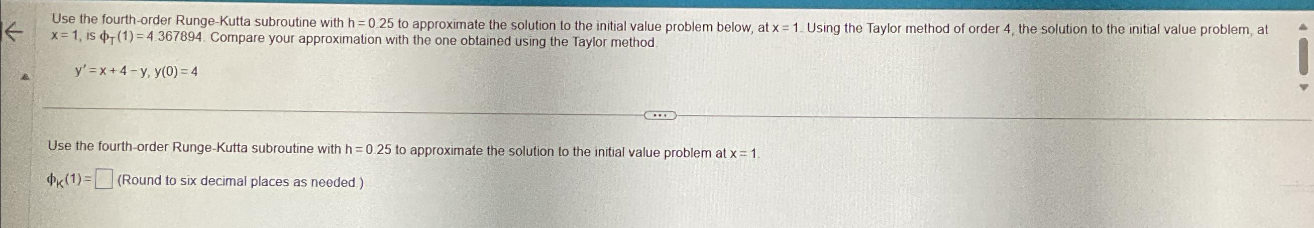 Solved x=1, is \\\\phi _(T)(1)=4.367894. Compare your | Chegg.com