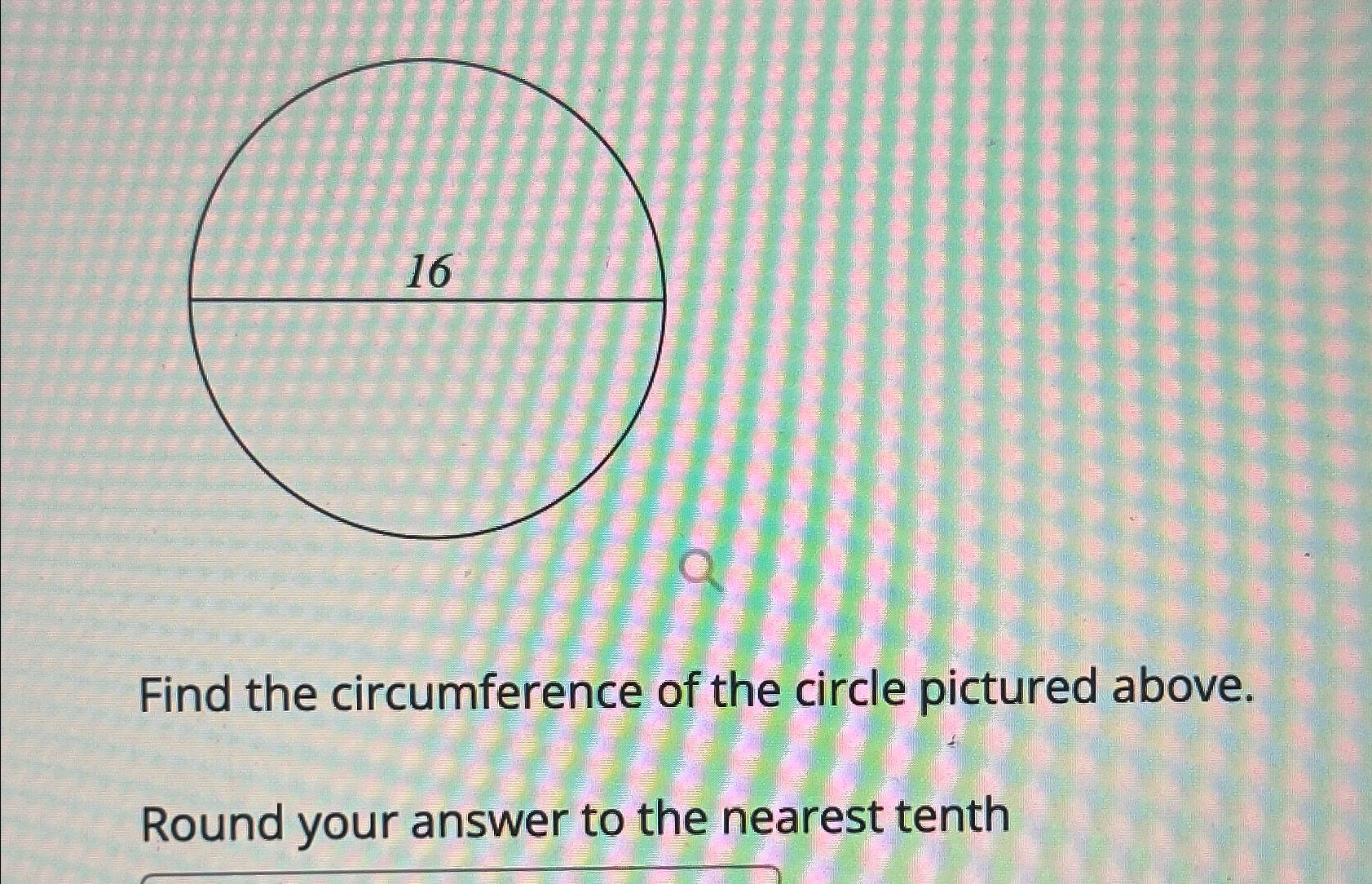 Solved Find the circumference of the circle pictured | Chegg.com