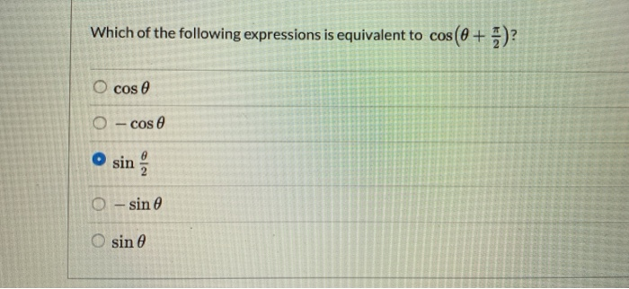 Solved Which of the following expressions is equivalent to | Chegg.com