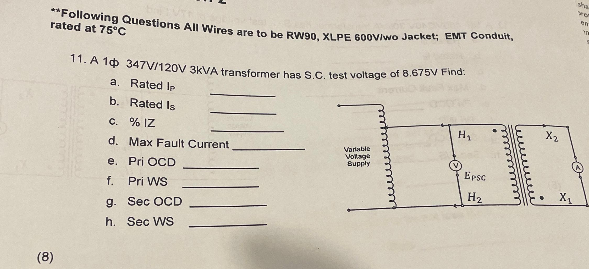 Solved **Following Questions All Wires are to be RW90, XLPE | Chegg.com Solved **Following Questions All Wires are to be RW90, XLPE | Chegg.com