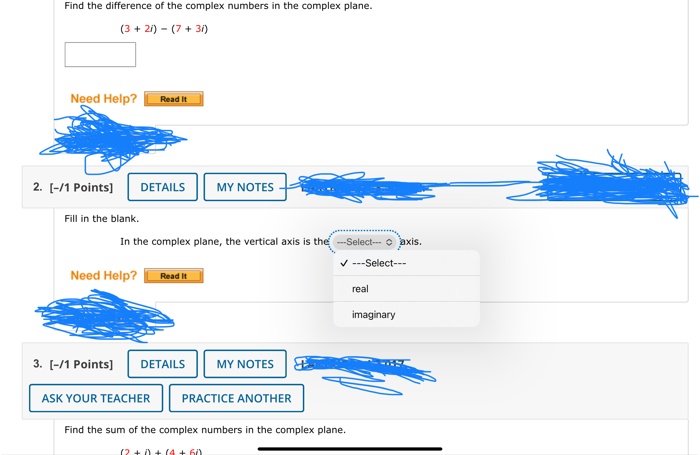 Solved Find the difference of the complex numbers in the | Chegg.com