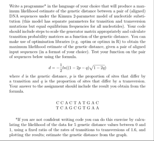 Solved Write a programme* ﻿in the language of your choice | Chegg.com