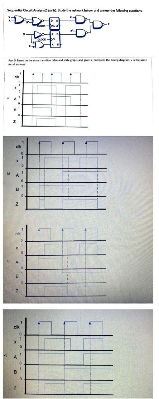 Solved Sequential Circuit Analysis(5 parts). Study the | Chegg.com