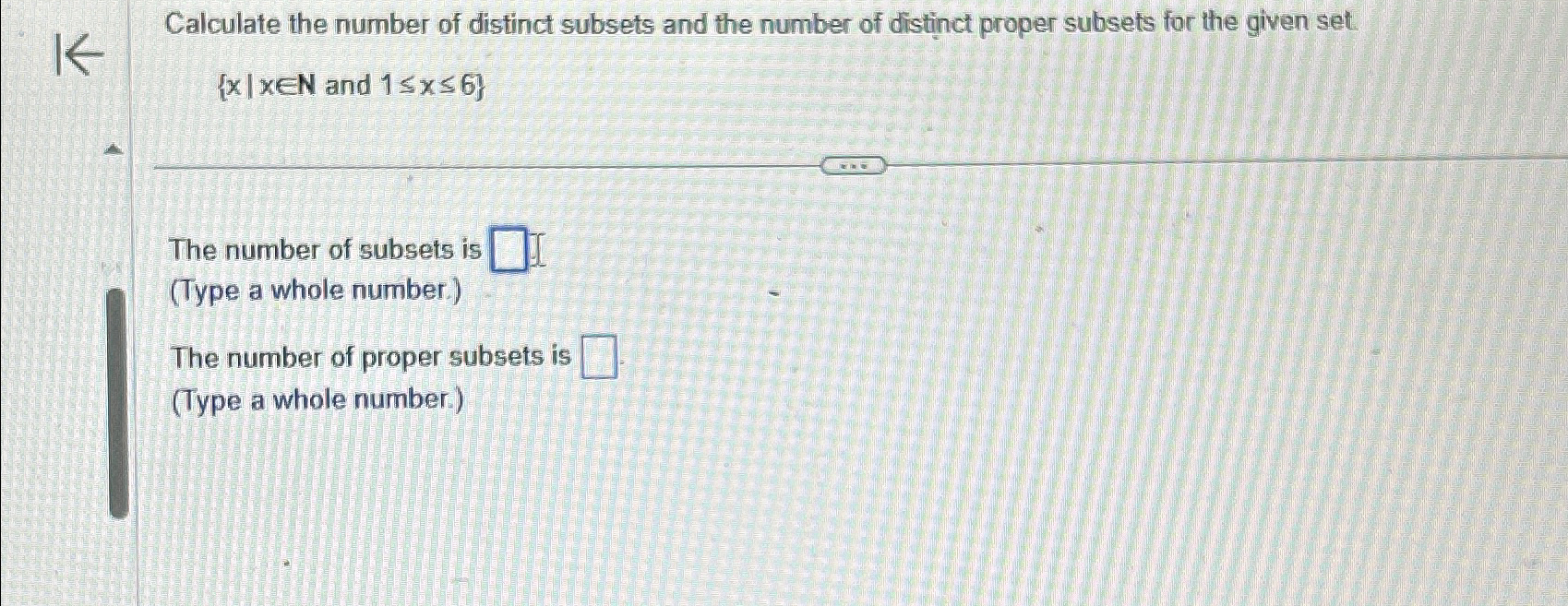 Solved Calculate the number of distinct subsets and the | Chegg.com