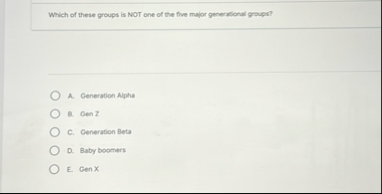 Solved Which of these groups is NOT one of the five major | Chegg.com