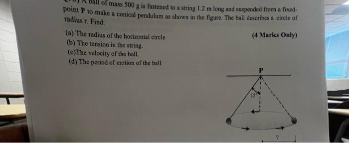 Solved point F to make a cons g is fastened to a string 1.2 | Chegg.com