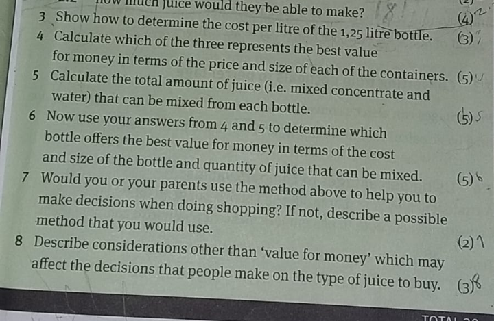3 Show how to determine the cost per litre of the | Chegg.com
