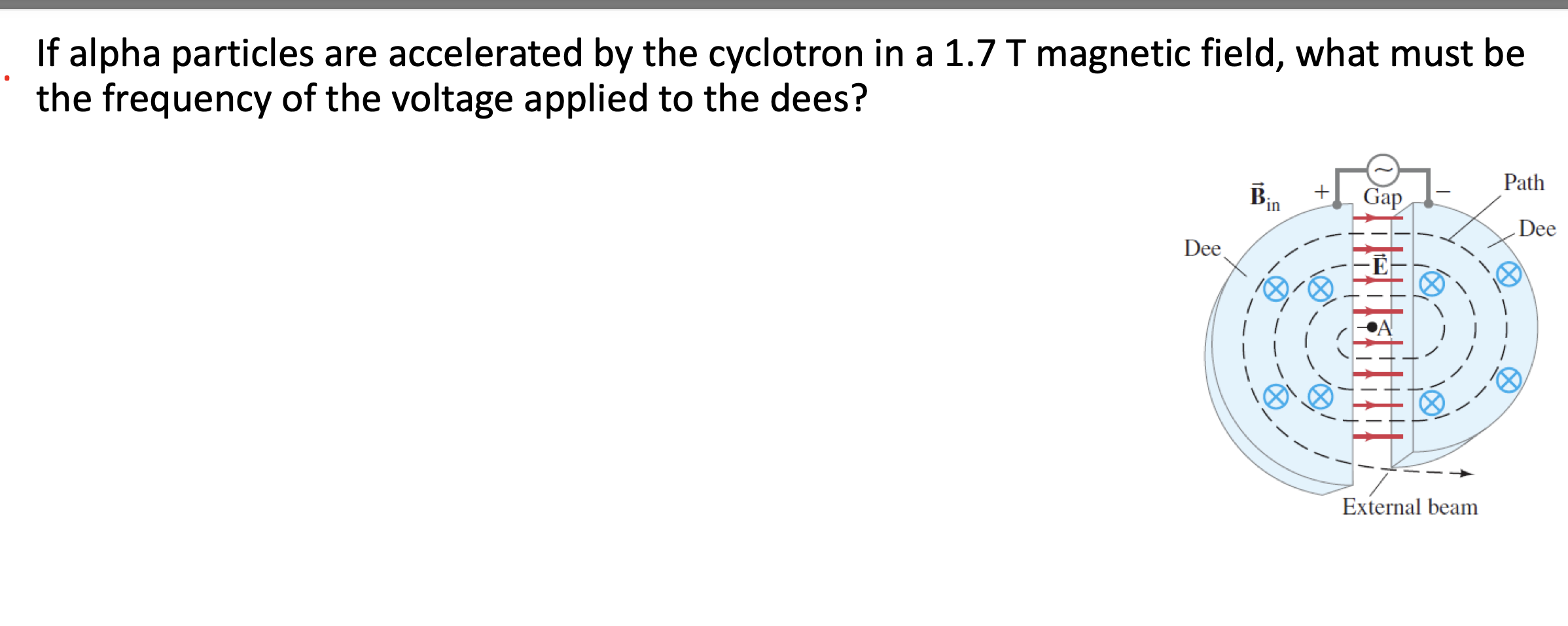 Solved If alpha particles are accelerated by the cyclotron | Chegg.com