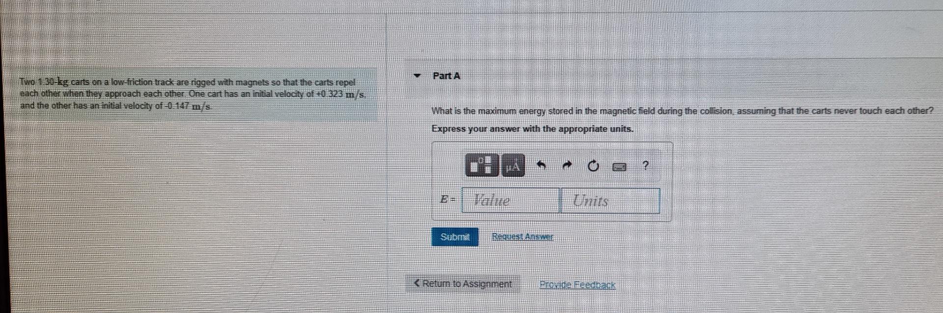 Solved Part A Two 1.30-kg carts on a low-friction track are | Chegg.com