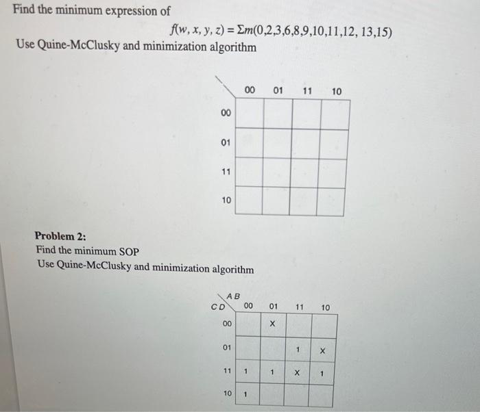 Solved Find the minimum expression of | Chegg.com