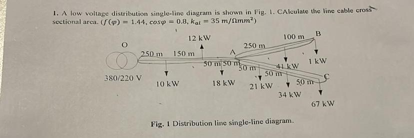 Solved A low voltage distribution single-line diagram is | Chegg.com