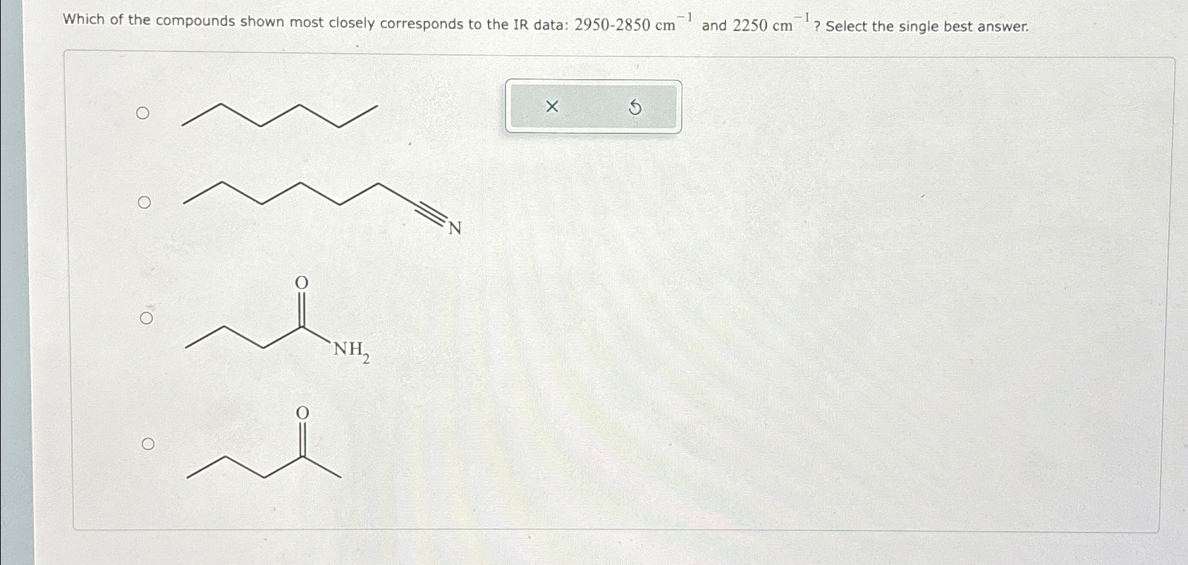 Solved Which of the compounds shown most closely corresponds | Chegg.com
