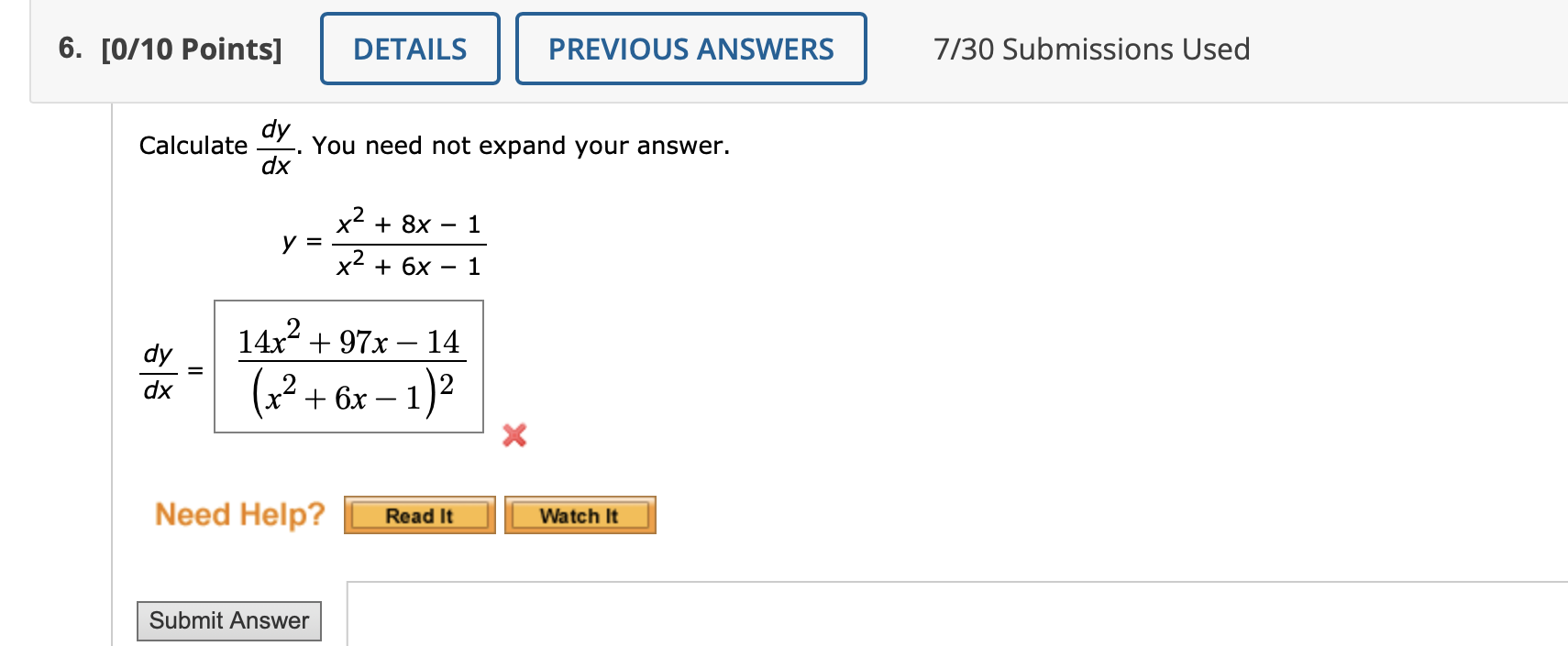 Solved Calculate dydx. ﻿You need not expand your answer.y = | Chegg.com