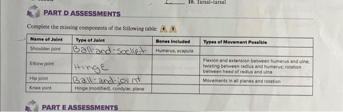 Solved Complete the missing components of the following | Chegg.com