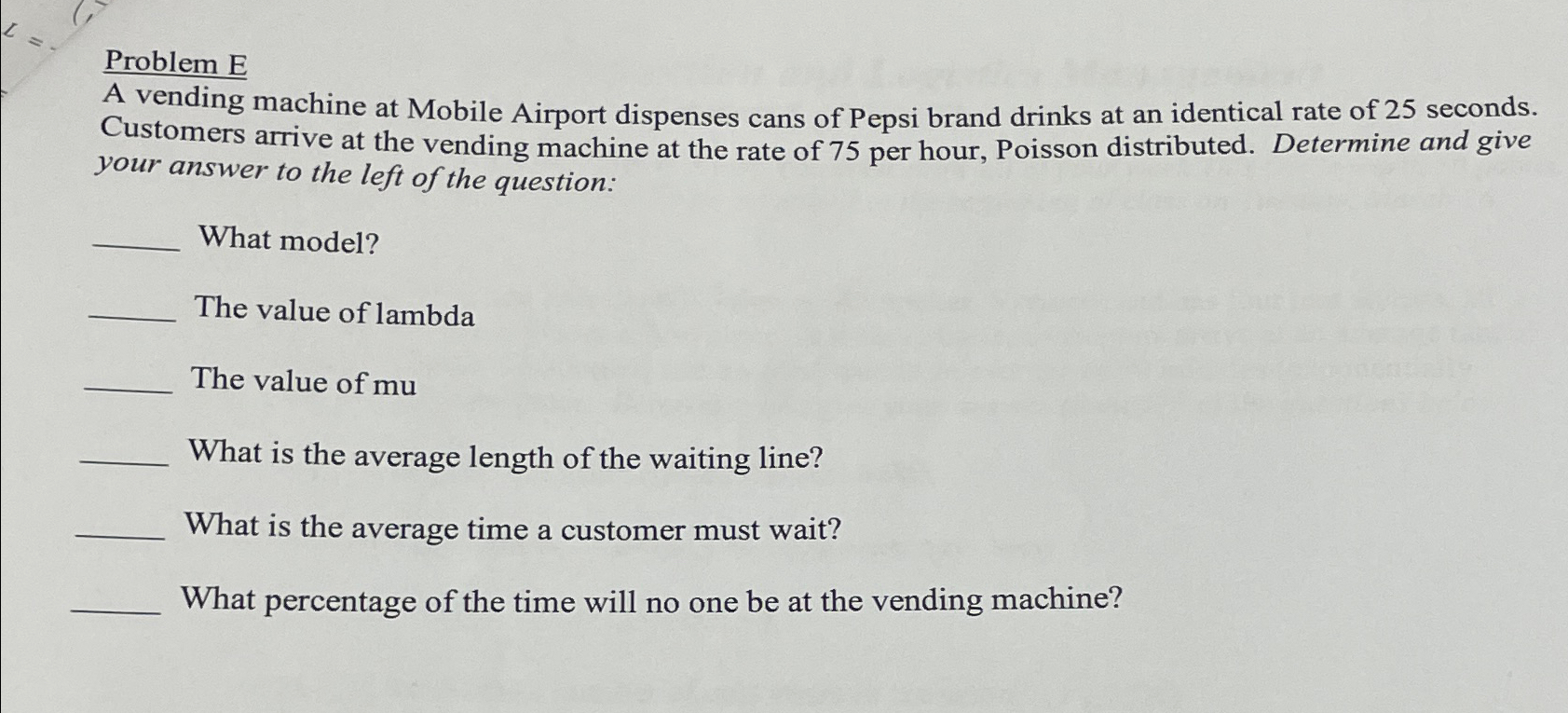 Solved Problem EA vending machine at Mobile Airport | Chegg.com