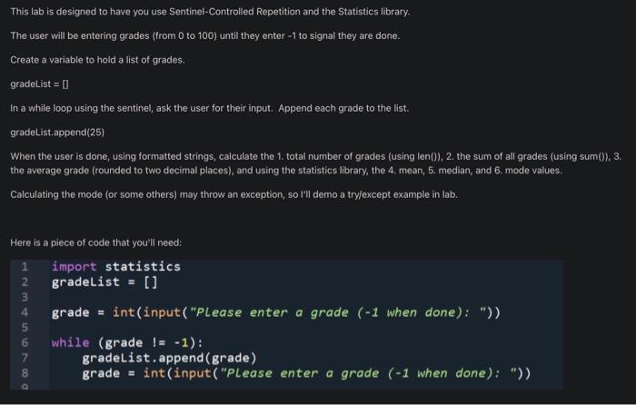 Solved This lab is designed to have you use | Chegg.com