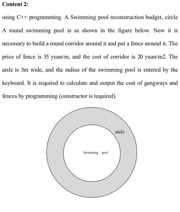 Solved Content 2 Using C Programming A Swimming Pool