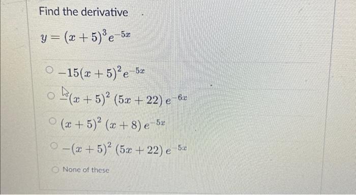 Solved Find the derivative | Chegg.com