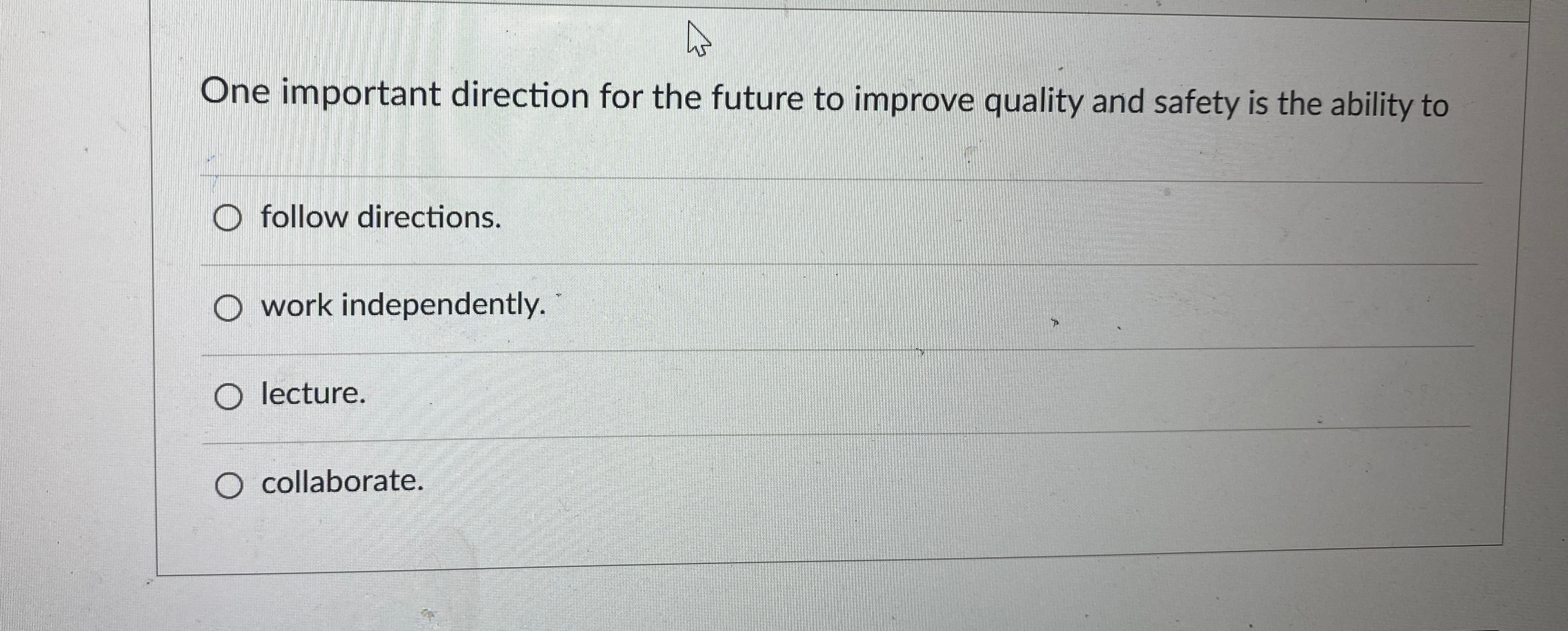 Solved One important direction for the future to improve | Chegg.com