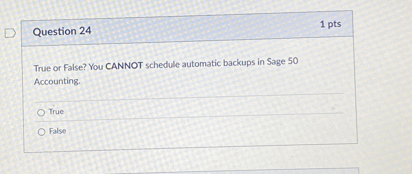 Question 241 ﻿ptsTrue or False? You CANNOT schedule | Chegg.com