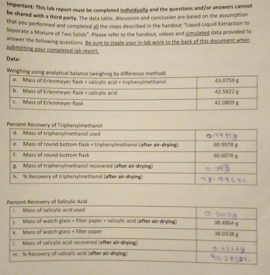 Important: This lab report must be completed | Chegg.com