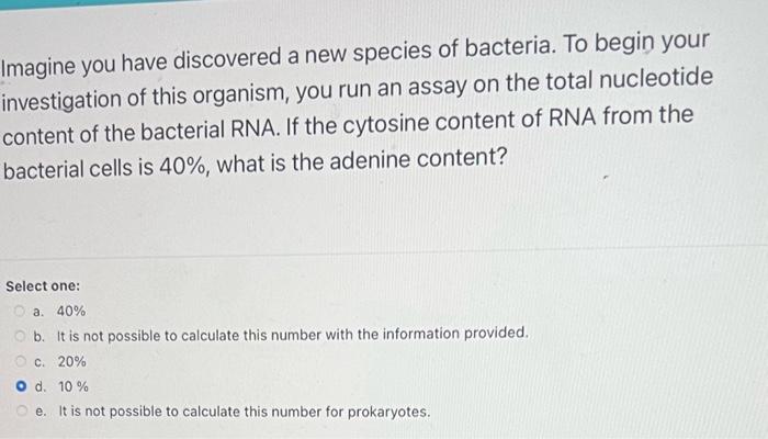 Solved Imagine you have discovered a new species of | Chegg.com