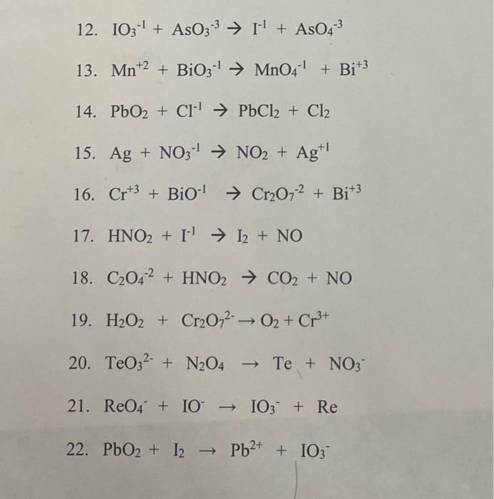 Solved Balance each redox reaction in acid solution using | Chegg.com