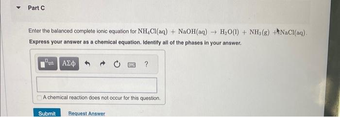 Solved Enter the balanced complete ionic equation for | Chegg.com