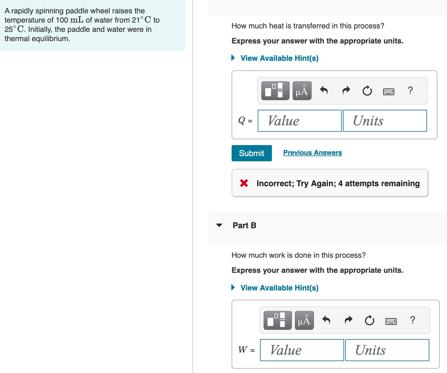 Solved A rapidly spinning paddle wheel raises the | Chegg.com