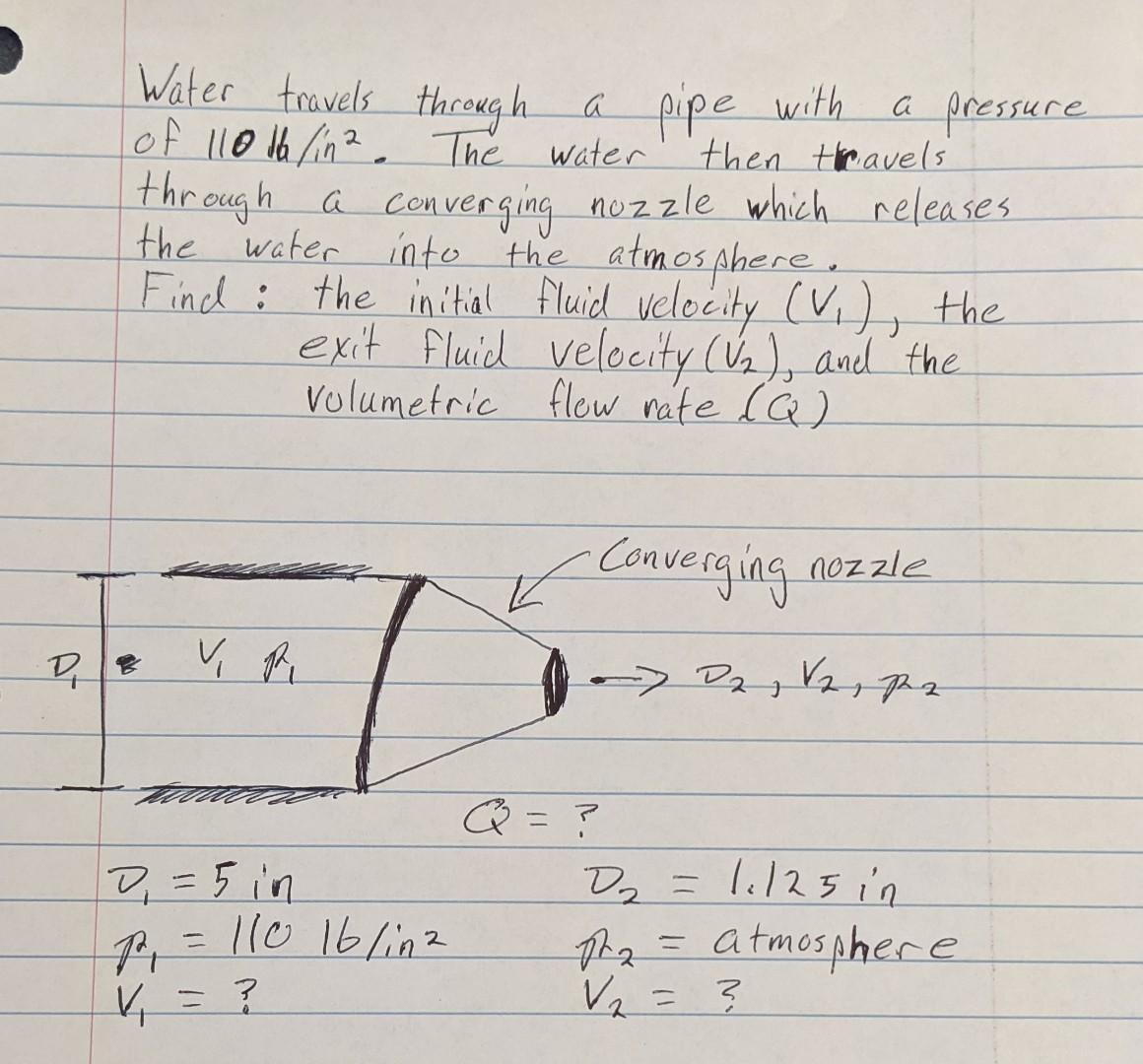 Solved Water travels through a pipe with a pressure of | Chegg.com