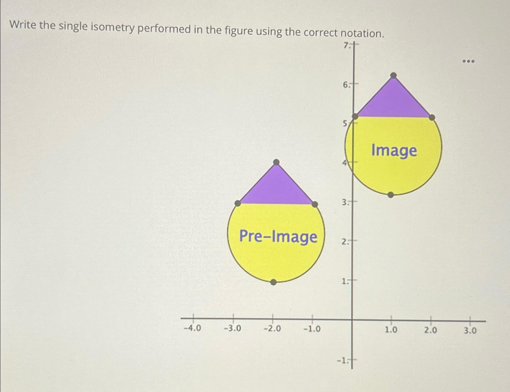Write the single isometry performed in the figure | Chegg.com
