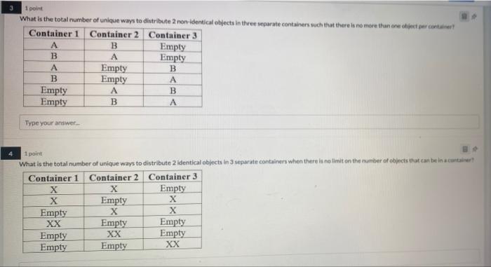 Solved 1 point What is the total number of unique ways to | Chegg.com