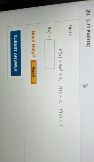 Solved [-/1 ﻿Points]Find | Chegg.com