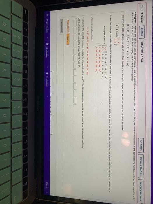 Solved 11. [-14 Points DETAILS WANEFM7 4.3.063 MY NOTES ASK | Chegg.com Solved 11. [-14 Points DETAILS WANEFM7 4.3.063 MY NOTES ASK | Chegg.com
