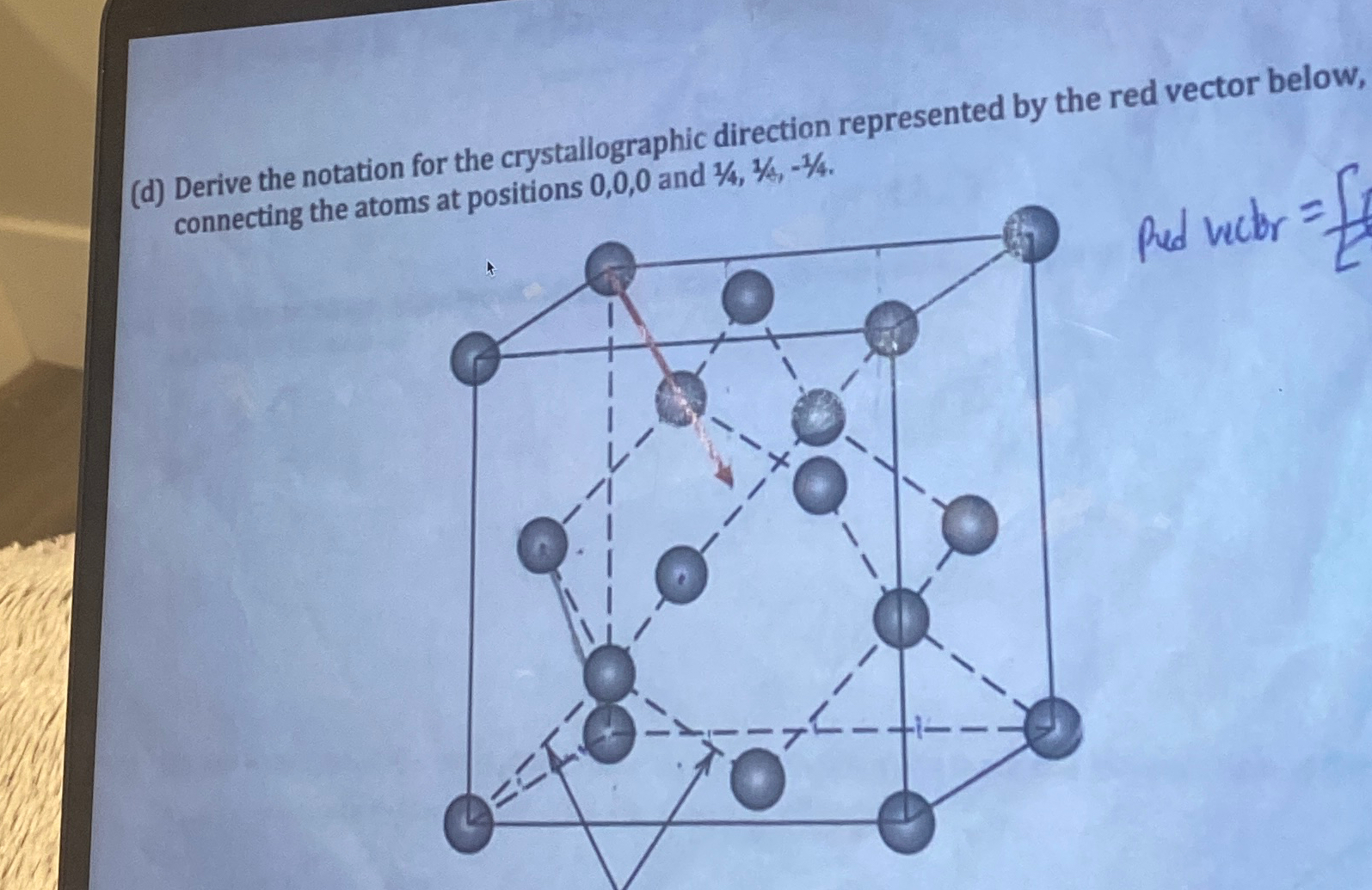 Solved (d) ﻿Derive the notation for the crystallographic | Chegg.com