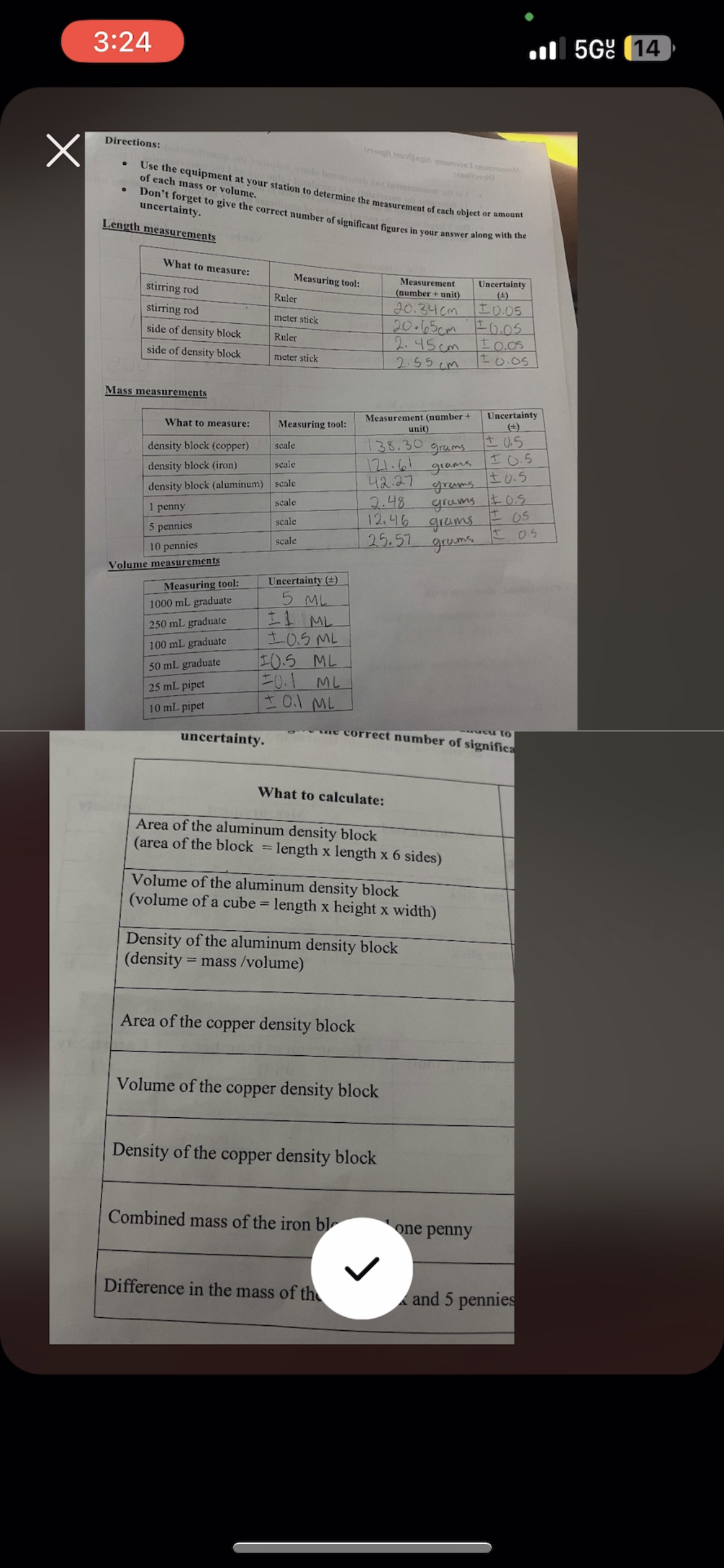 Solved Directions:Use the equipment at your station to | Chegg.com