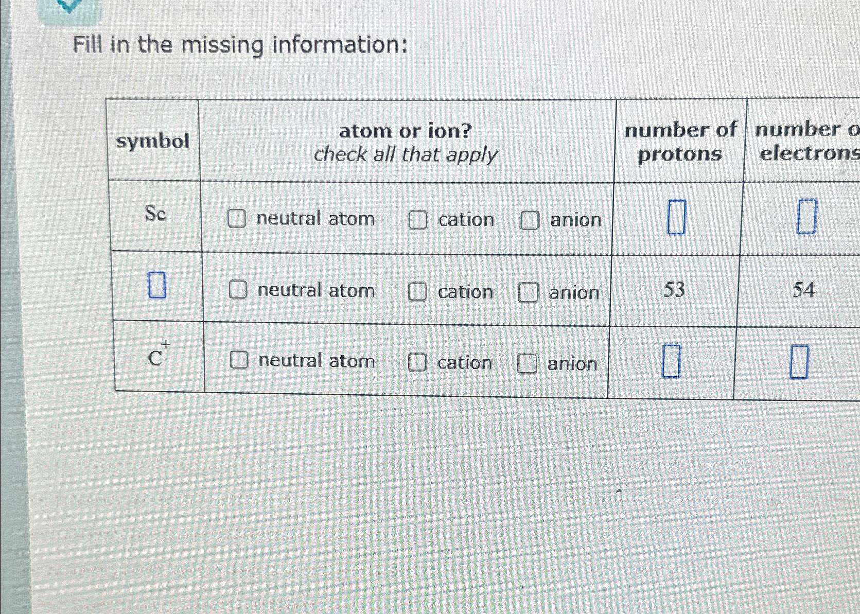 Solved Fill in the missing | Chegg.com