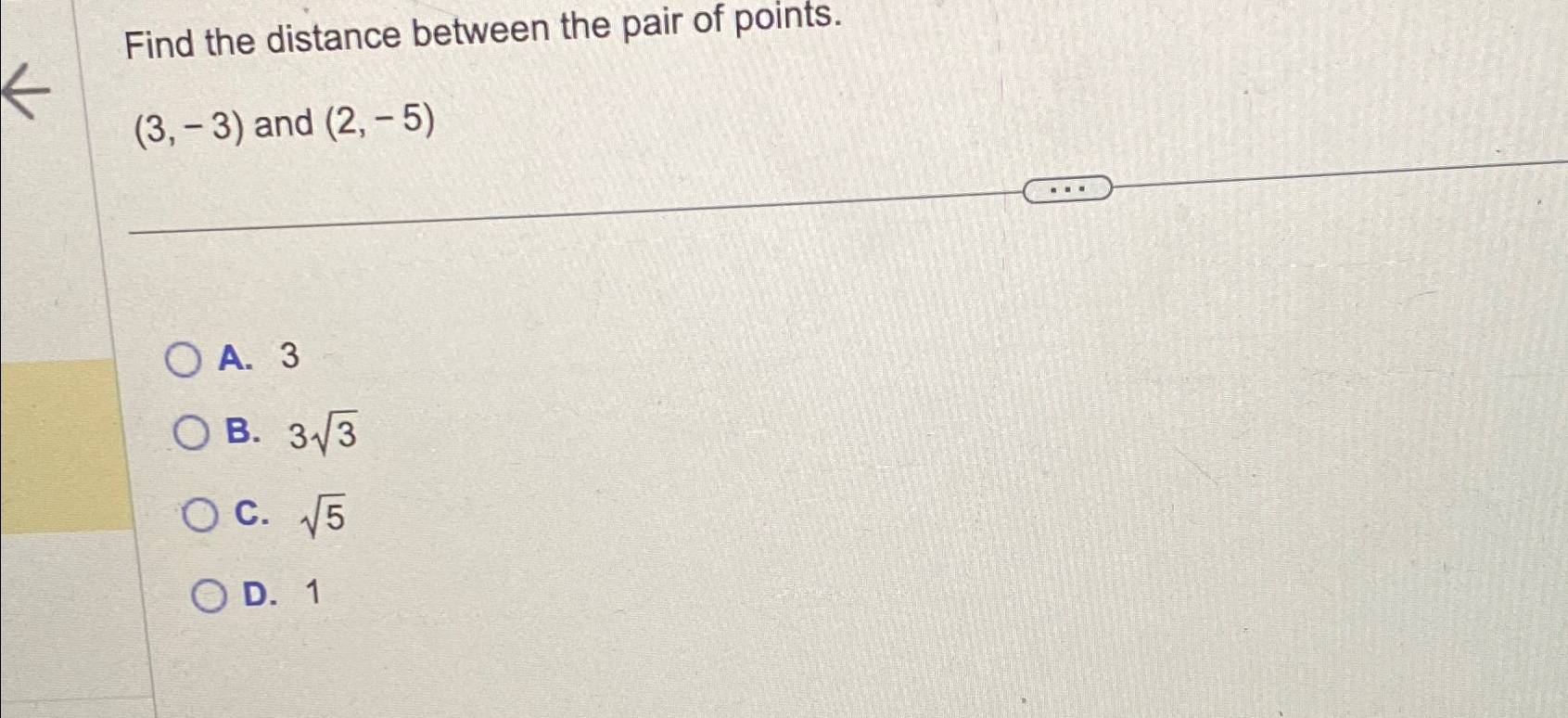 Solved Find the distance between the pair of points. (3,-3) | Chegg.com