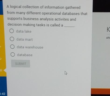 Solved A logical collection of information gathered from | Chegg.com