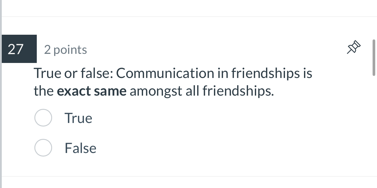 Solved 272 ﻿pointsTrue or false: Communication in | Chegg.com