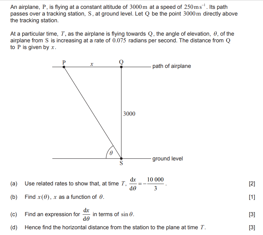 Solved An airplane, P, ﻿is flying at a constant altitude of | Chegg.com