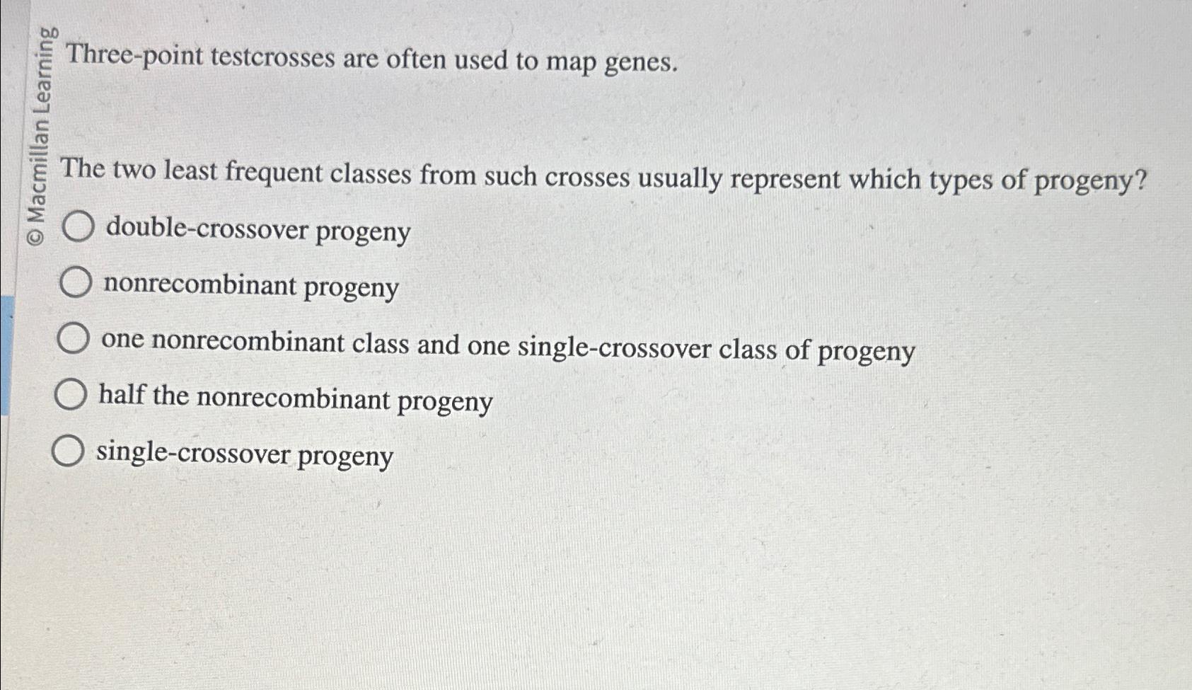Solved Three-point testcrosses are often used to map | Chegg.com