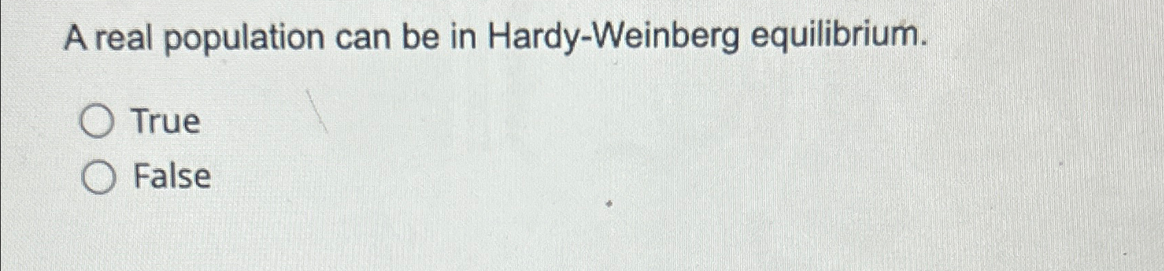 Solved A real population can be in Hardy-Weinberg | Chegg.com