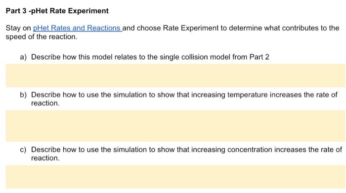 Solved Part 3 -pHet Rate Experiment Stay on pHet Rates and | Chegg.com