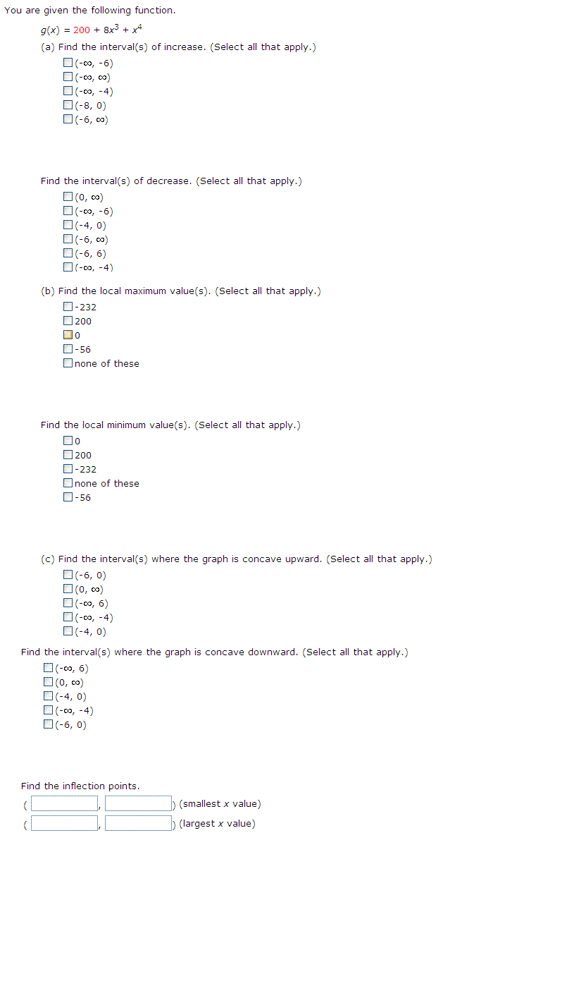 Solved You are given the following function. g(x) = 200 + | Chegg.com